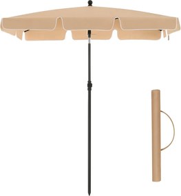 Obdélníkový slunečník 2 × 1,25 m, UPF 50+ ochrana, sklopný, bez základny, taupe