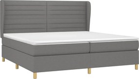 Box spring postel s matrací tmavě šedá 200x200 cm textil 3128630