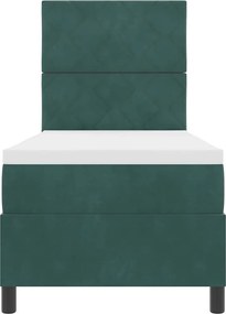 Postel s boxspringem s čelo Tmavě zelená 80 x 200 cm samet 3339863