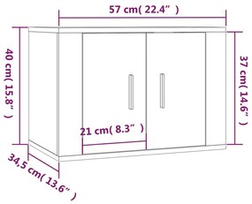 Nástěnná TV skříňka betonově šedá 57 x 34,5 x 40 cm