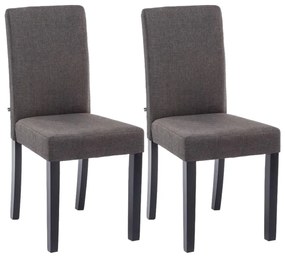 Jídelní židle Inn (SET 2 ks) - látka, nohy černé - Tmavě šedá