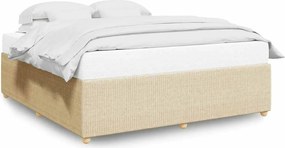 Rám postele bez matrace krémový 200 x 200 cm textil 3284968