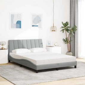 Postel s matrací Hanko světle šedá 120 x 200 cm textil 3310517