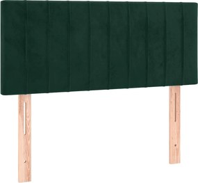 Box spring postel s matrací tmavě zelená 90x190 cm samet 3131054
