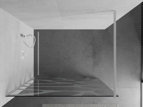 Mexen Kioto, Walk-In sprchová zástěna 120 x 200 cm, 8mm sklo čiré/bílý vzor, bílý profil, 800-120-101-20-97