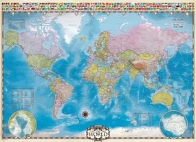EUROGRAPHICS Puzzle Mapa světa / 1000 dílků / 67,63 x 48,89 cm