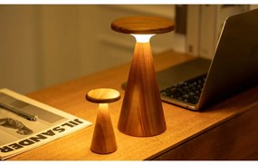 LED stolní lampa v tmavě přírodní barvě s dřevěným stínidlem (výška 14 cm) Sylva – Gingko