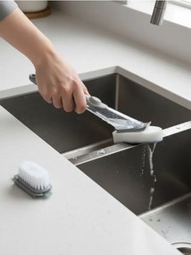 Sinsay - Čisticí kartáč s dávkovačem tekutiny a dvěma nástavci - šedá