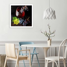 Gario Obraz na plátně Červené víno a hrozny Rozměry: 30 x 30 cm