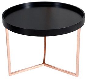 Noble Home Konferenční stolek Vedul, 60 cm, černá/měď