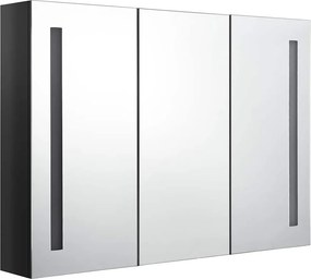 LED koupelnová skříňka se zrcadlem 89 x 14 x 62 cm zářivě černá 326526