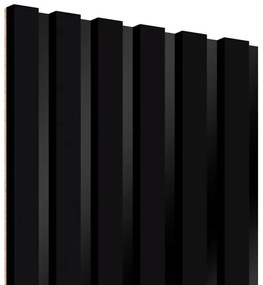 Akustické panely - lamely na černé desce HDF - Černá na černé desce