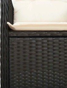 9dílný zahradní bistro set s poduškami černý polyratan 3276985