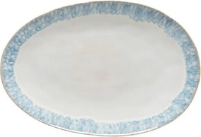 Bílo-modrý kameninový servírovací podnos Costa Nova Brisa, délka 41 cm