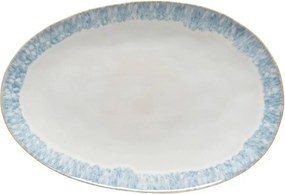 Bílo-modrý kameninový servírovací podnos Costa Nova Brisa, délka 41 cm