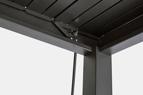 BIZZOTTO Antracitová hliníková pergola s uzavíracími lamelami OCEAN 3x4m 0795772