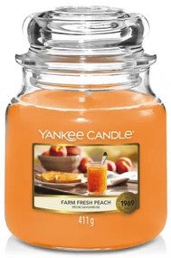 Aromatická svíčka, Yankee Candle Farm Fresh Peach, hoření až 75 hod