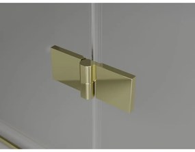 Mexen Lunar T, sklápěcí sprchový kout levý 110 x 110 cm, 8mm čiré sklo, zlatý profil, 834T-110-110-50-00-L