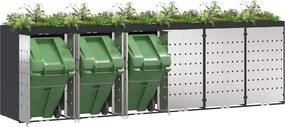 Úložný box na 3 popelnice Nerezová ocel Antracit 3394787