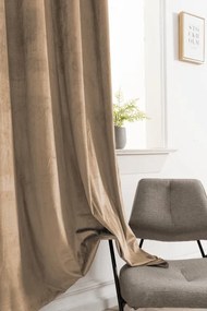 Zatemňovací závěs ELVIO VELVET 140x250 cm, béžový Zavěšení: Kovové kroužky