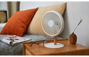 Krémová stolní lampa s ventilátorem na dálkové ovládání (výška 26 cm) Beyond – Gingko