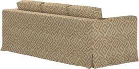 Potah na pohovku IKEA  Karlanda 3-místná nerozkládací, dlouhý barva béžová látka pletený vzor, vzorované