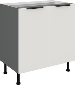 ARIA aw | dolní skříňka 80 D 2F policová | 80 cm | ANTI FINGERPRINT povrch | antracit/bílá
