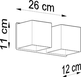 Sollux Lighting Nástěnné svítidlo QUAD 2 černé