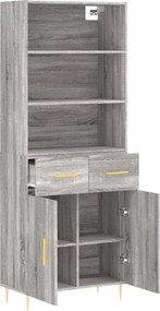 Skříň highboard šedá sonoma 69,5 x 34 x 180 cm kompozitní dřevo 3200511
