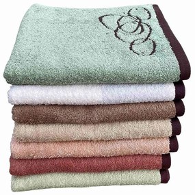Luxusní savé ručníky a osušky Nora 450 g/m2 Osuška Nora elipsy 70x140 cm smetanová