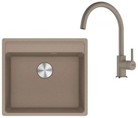 Franke - Kuchyňský set G274KA, fragranitový dřez MRG 610-52 RTL a baterie FC 6018.424, kašmír 114.0700.786