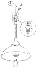 EGLO 87008 - Lustr stahovací LORD 2 1xE27/60W