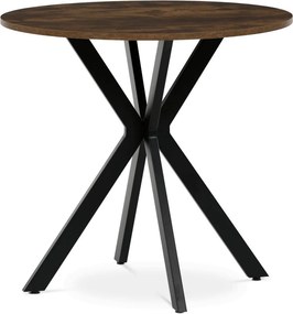 Kulatý jídelní stůl 80x80cm HT-F4108 OLW, mdf, old wood