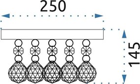 Toolight - Křišťálová závěsná svítilna G9 3x40W APP1038-C, zlatá, OSW-06821