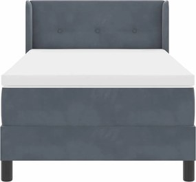 Postel s boxspringem s čelo Tmavě šedá 200 x 100 cm samet 3341457