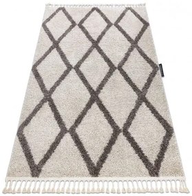 koberec BERBER TROIK, krémový střapce, Maroko, Shaggy velikost 160x220 cm | krásné koberce cz