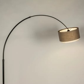 Stojací designová oblouková lampa Soffito Taupe and Black