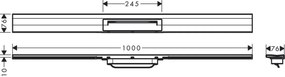 Hansgrohe RainDrain Flex, vrchní sada sprchového žlabu 1000, zkracovatelný, pro instalaci ke zdi, černá matná, HAN-56053670