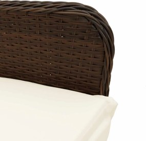5dílný zahradní bistro set s poduškami hnědý polyratan 3277189