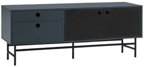 OnaDnes -20% Tmavě modrý lakovaný TV stolek Teulat Punto 140 x 40 cm