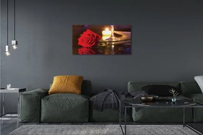 Obrazy na plátně Rose svíčka sklo 120x60 cm