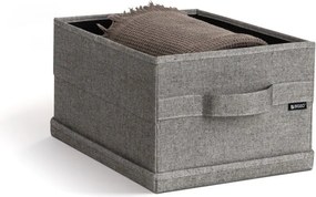 Šedý látkový úložný box s víkem 27x36x19 cm Soft Storage Small – Bigso