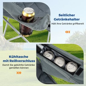 Costway XXL skládací kempingová židle s chladící taškou a držákem