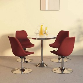 vidaXL Otočné jídelní židle 4 ks textil [338327] Barva: vínová červená