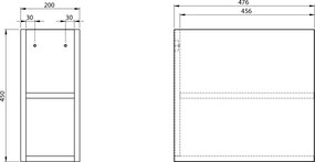 Sapho Wave koupelnová skříňka spodní policová 20 x 45 x 47,8 cm dub alabama WA020-2222