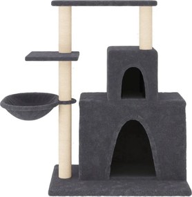 Škrabadlo pro kočky se sisalovými sloupky tmavě šedé 83 cm 171767