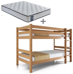 Patrová postel s matracemi a rošty LENNY 173 - buk natur