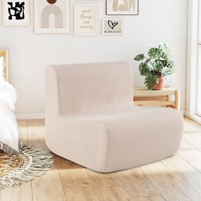 Costway Podlahová židle s opěradlem a měkkým sametem a ergonomickou opěrkou