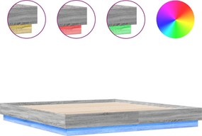 Rám postele s LED osvětlením šedý sonoma 200 x 200 cm 3209770