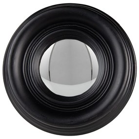 Nástěnné vypouklé zrcadlo v černém rámu Beneoit – Ø 21*4 cm